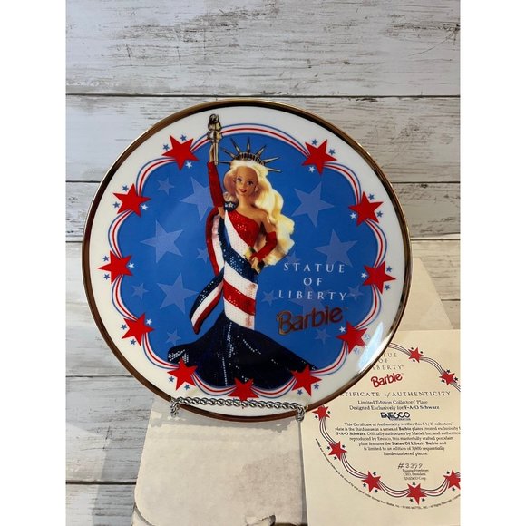 Barbie | Accents | Barbie Statue Of Liberty Limited Edition Plate ...